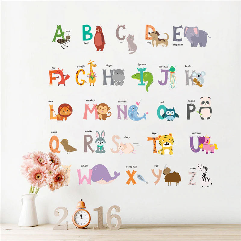 Animal ABCD Alphabet Nursery Wall Stickers For Sale – Nappy Bag Store