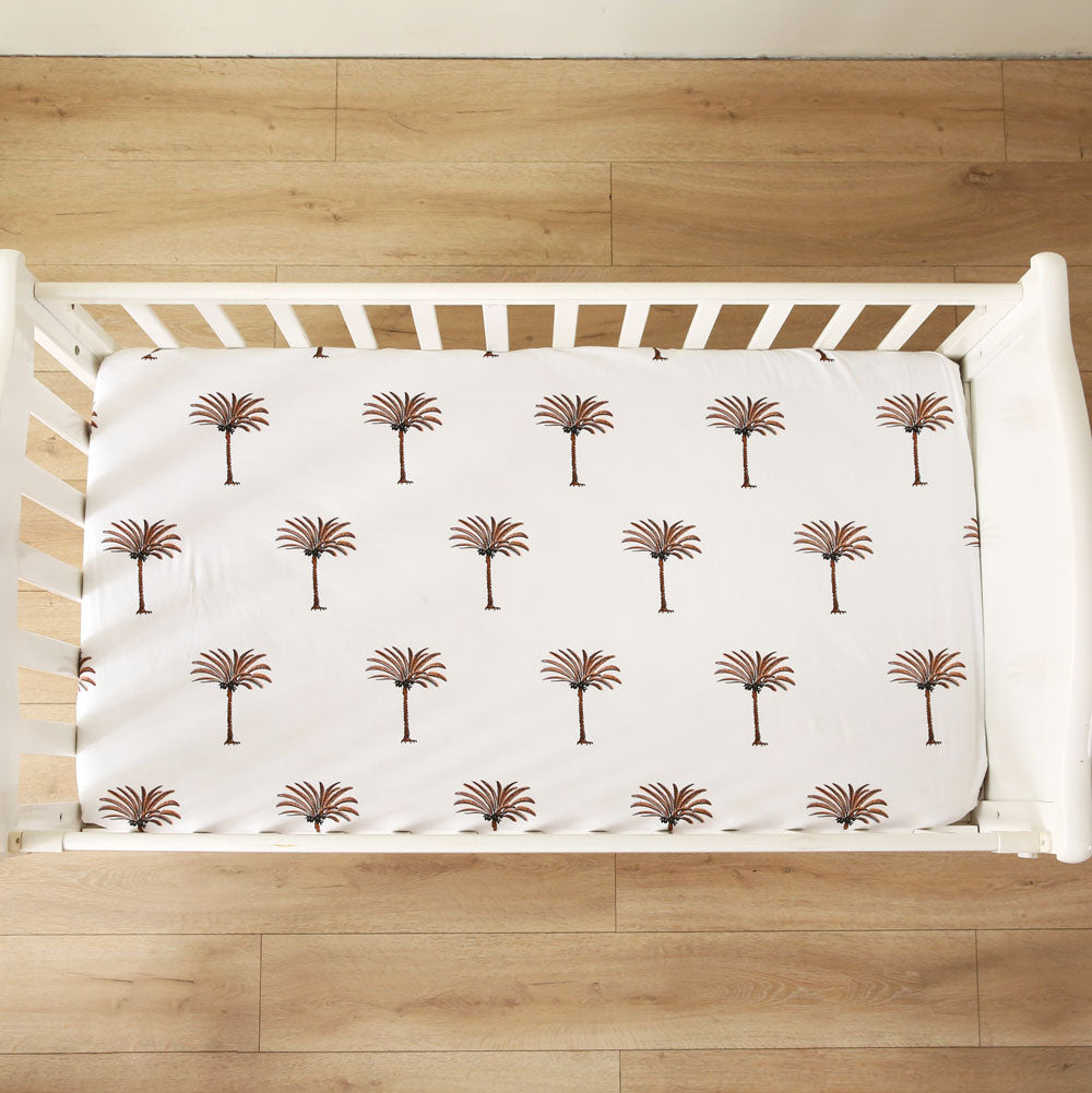 Palm Tree Fitted Baby Cot Sheet Online
