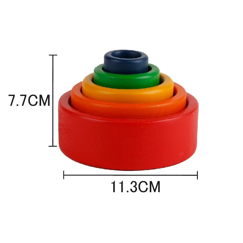 5 Piece Wooden Coloured Stacking Bowls Sale Australia