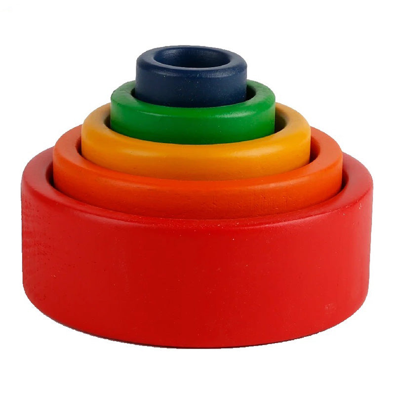 5 Piece Wooden Coloured Stacking Bowls Sale Australia