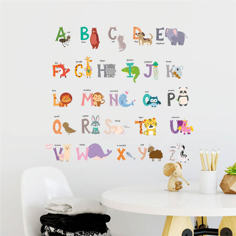 Animal ABCD Alphabet Nursery Wall Stickers For Sale – Nappy Bag Store