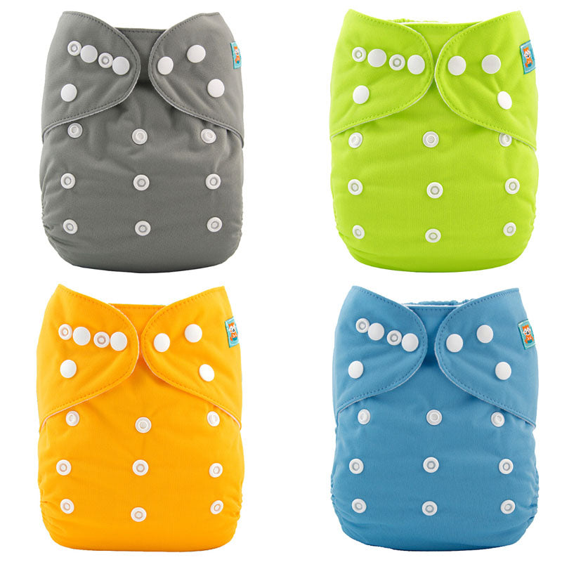 Kai 4 Pack Reusable Cloth Nappies, 8 Inserts | Modern, Adjustable ...